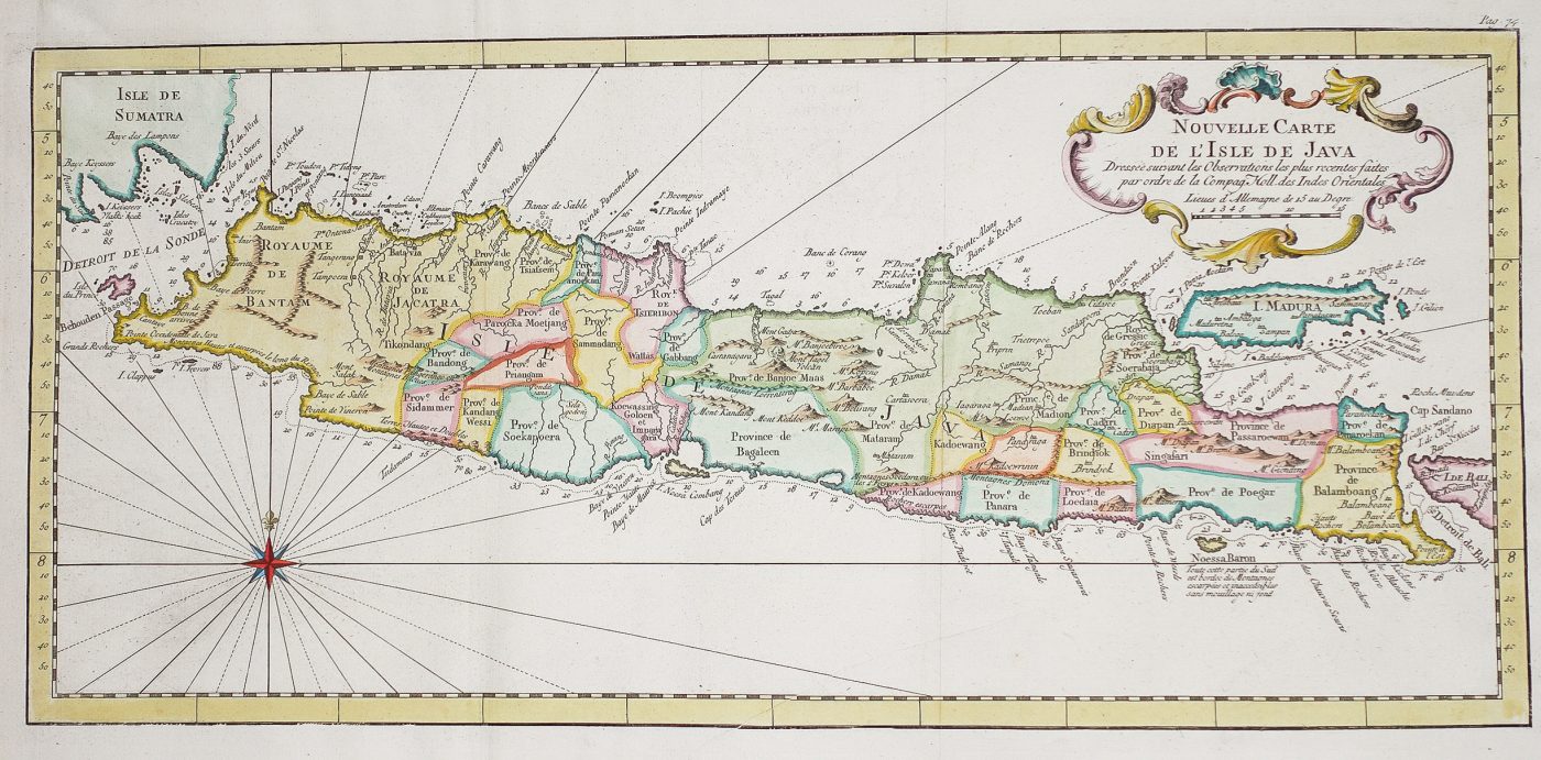 Carte géographique ancienne de l'Île de Java - cartes-livres-anciens.com