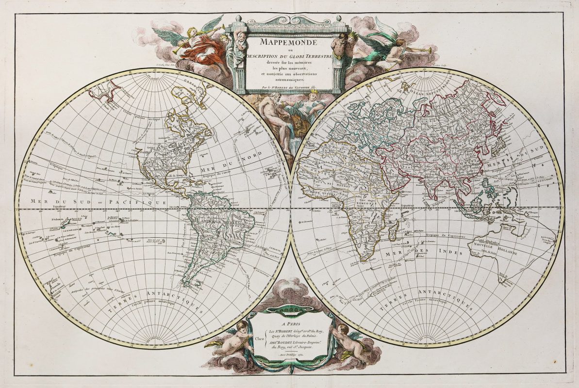 Mappemonde ancienne - cartes-livres-anciens.com