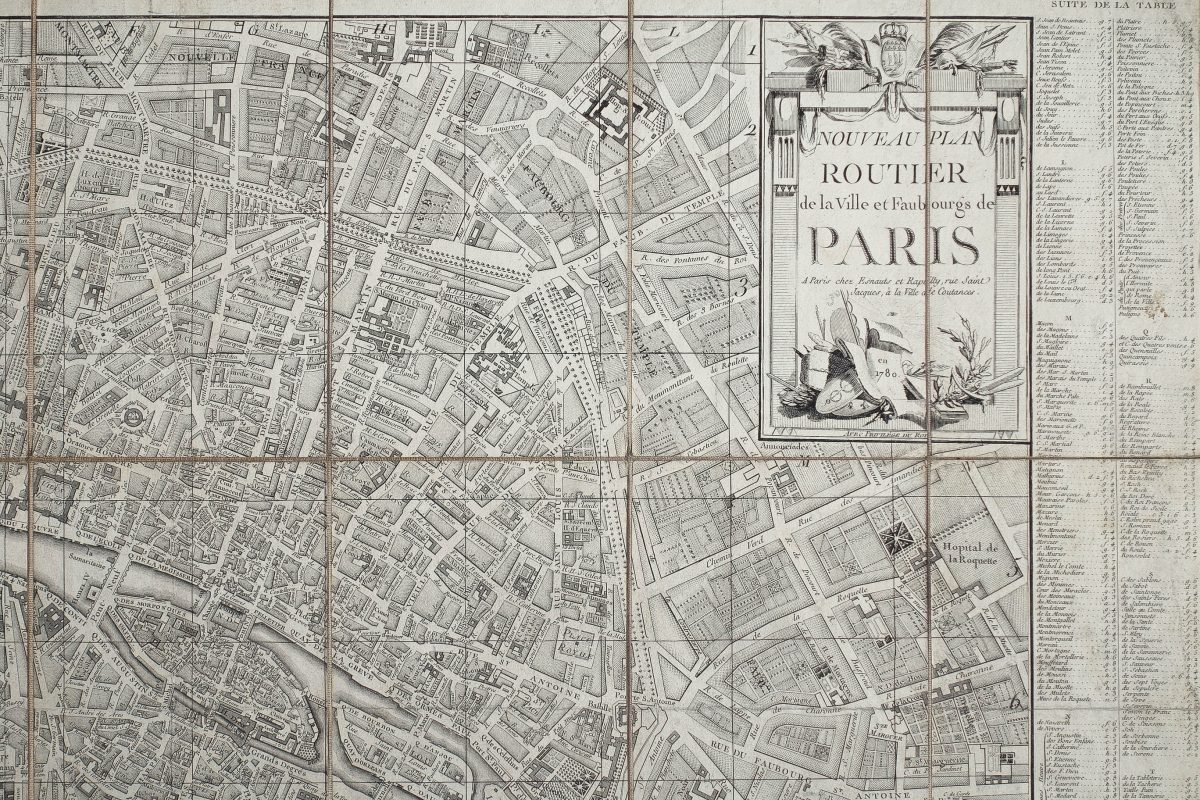 Plan ancien de Paris - Plan routier de la ville et Faubourg de Paris en ...