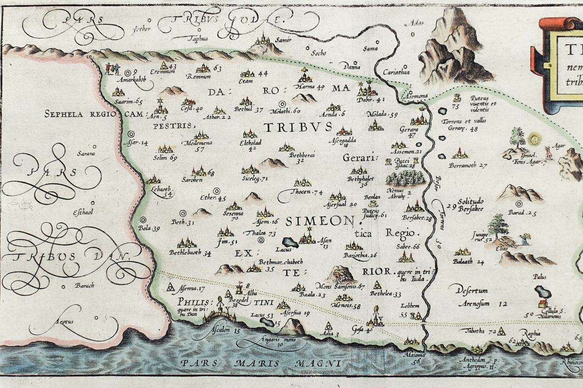 Carte ancienne - Israël - Tribus Simeon - cartes-livres-anciens.com