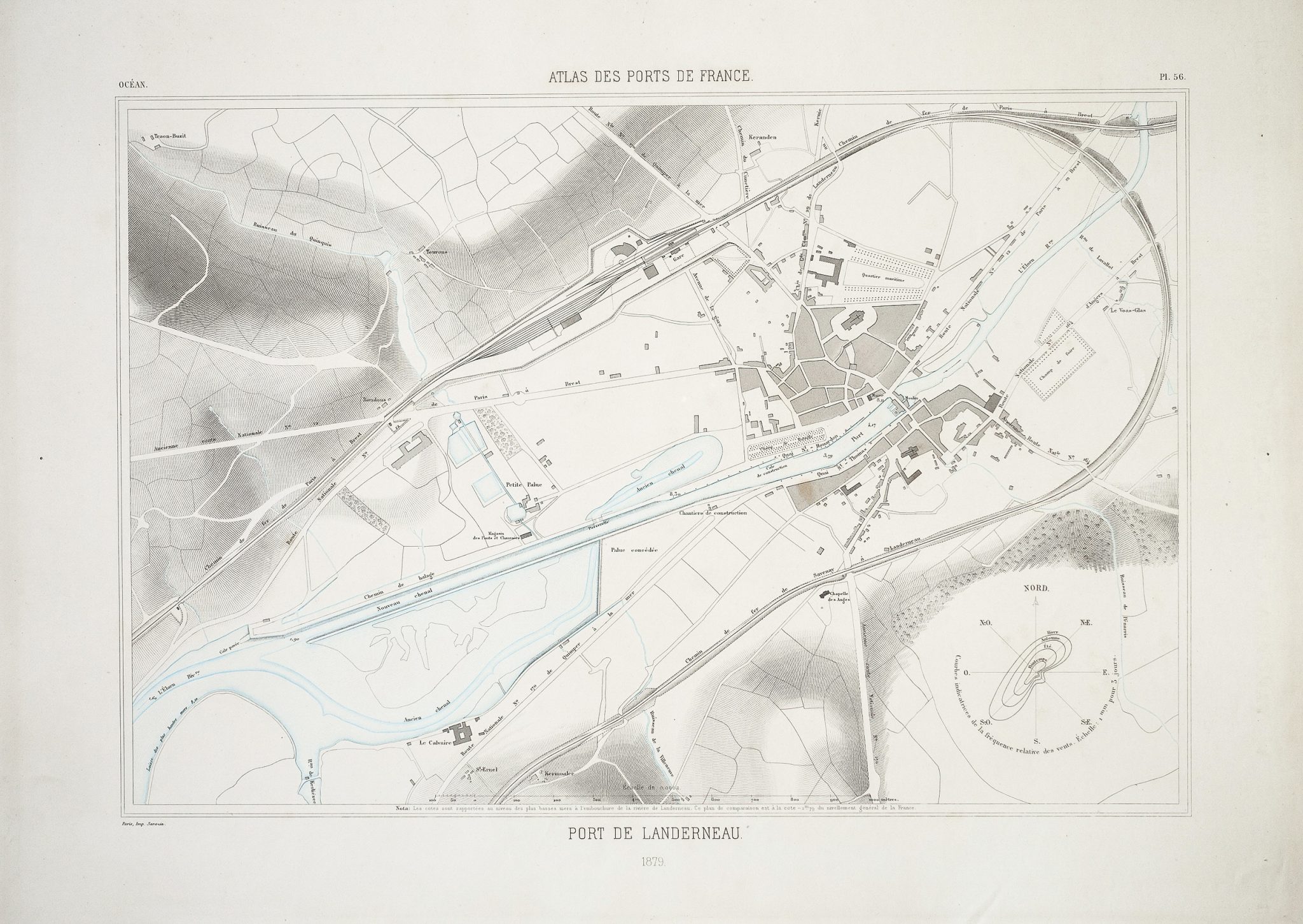Carte Géographique Ancienne - Port de Landerneau - cartes-livres ...