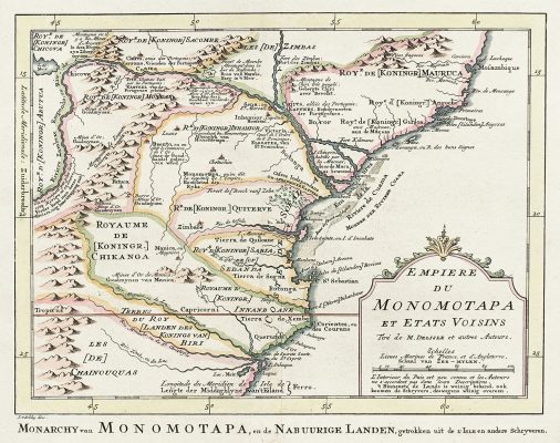 Carte géographique ancienne de Monomotapa - cartes-livres-anciens.com