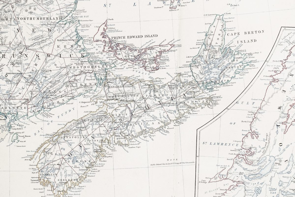 Original antique map- New Brunswick - Newfoundland - cartes-livres ...