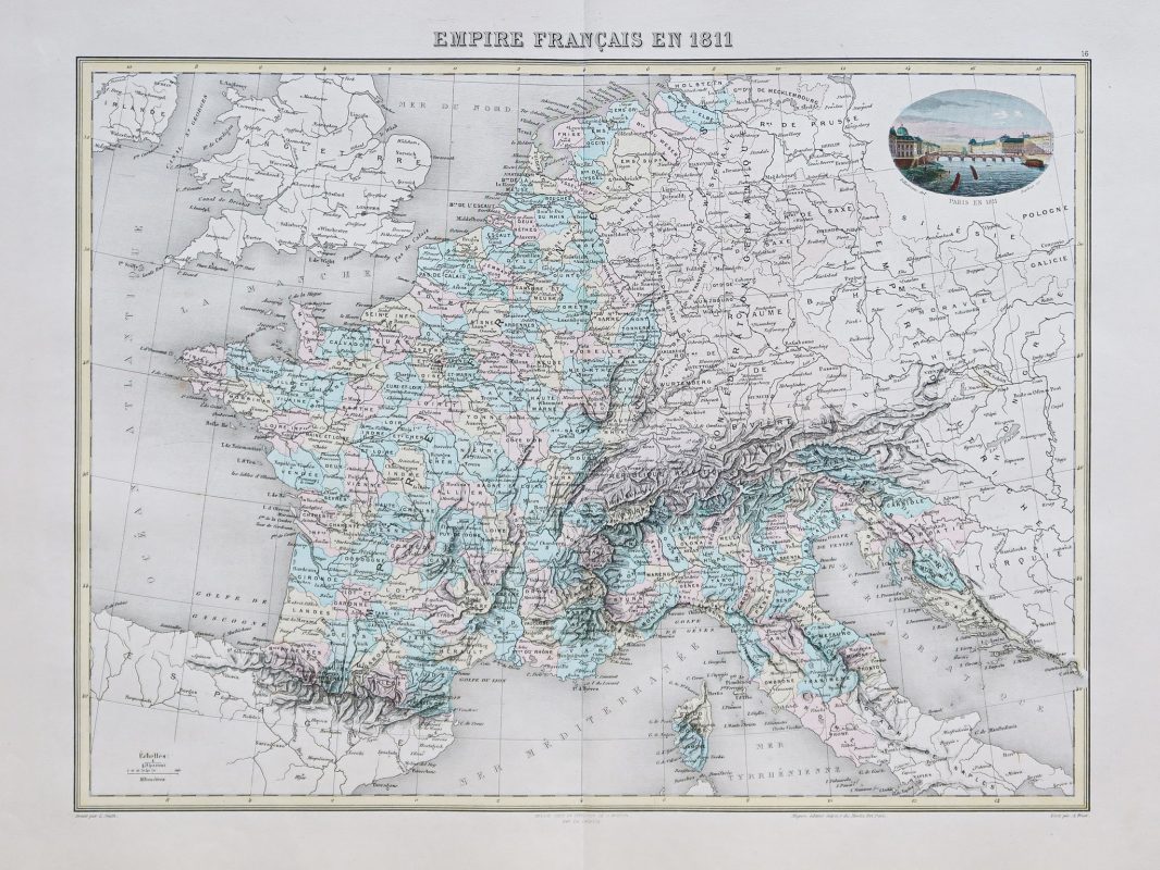 Carte géographique ancienne de la France en 1811 - cartes-livres ...