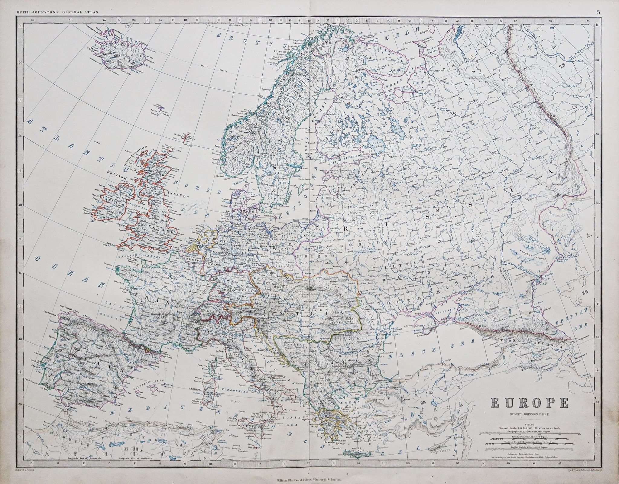 Original antique map of Europe - cartes-livres-anciens.com