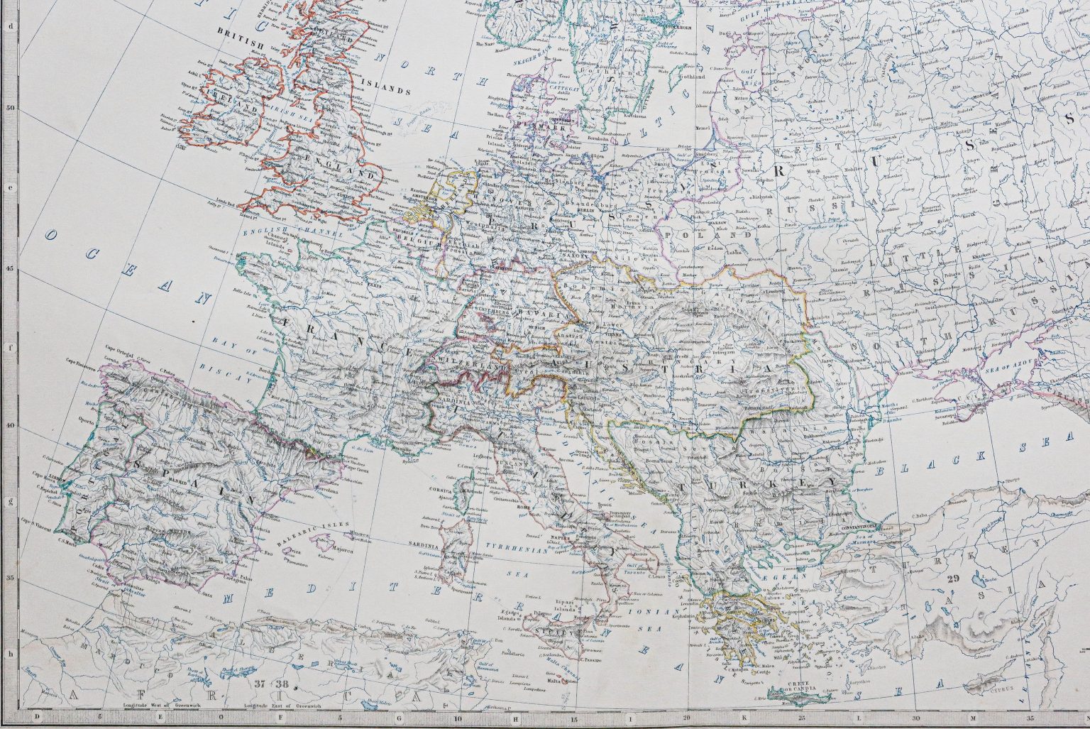 Original antique map of Europe - cartes-livres-anciens.com