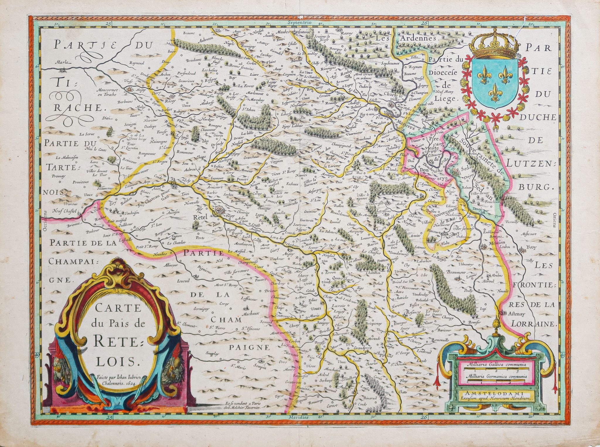 Carte géographique ancienne du Pays de Rethel - cartes-livres-anciens.com