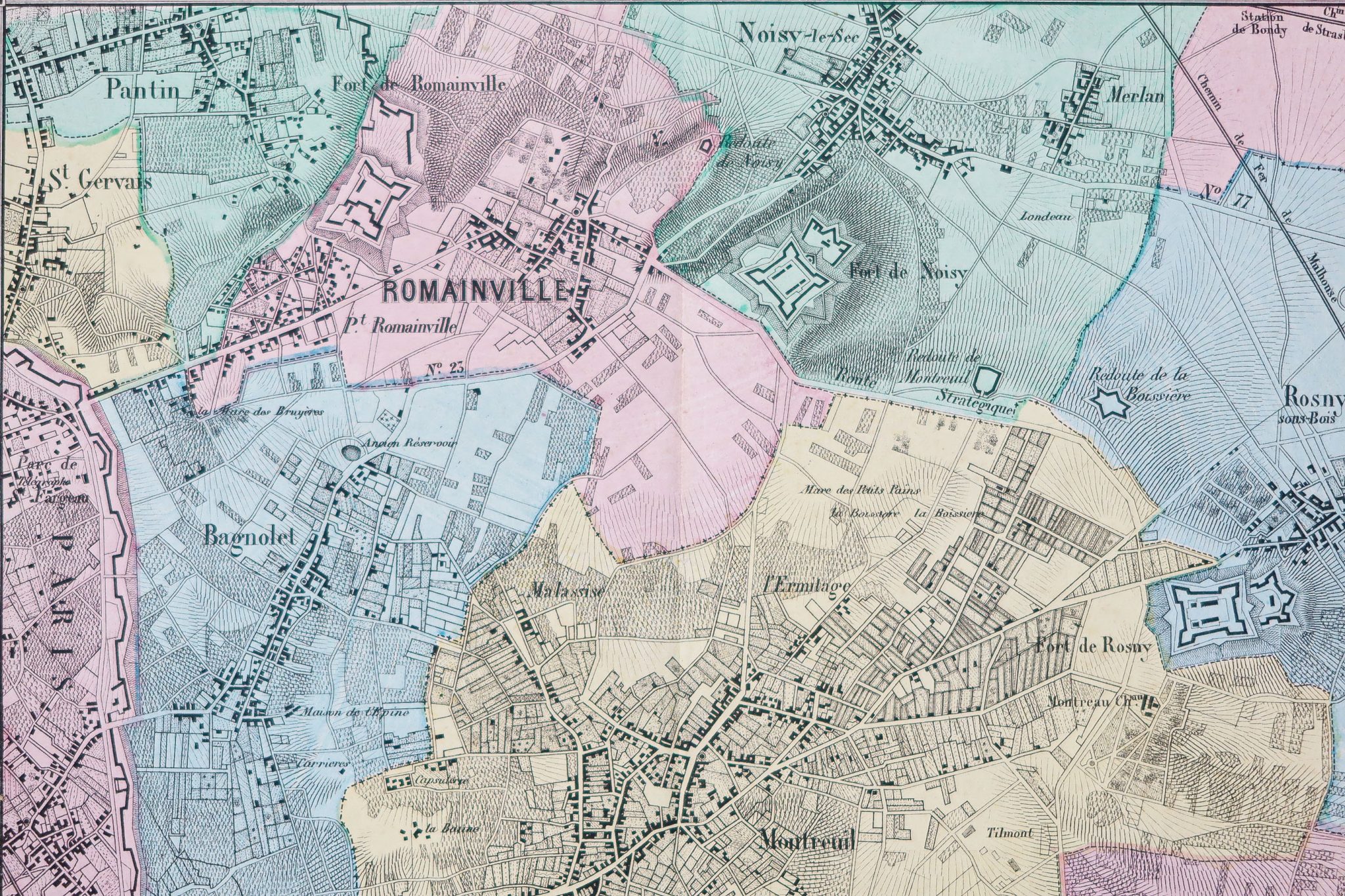 Plan ancien de Romainville - cartes-livres-anciens.com