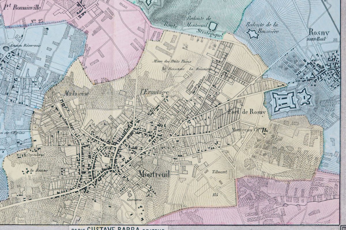 Plan ancien de Romainville - cartes-livres-anciens.com