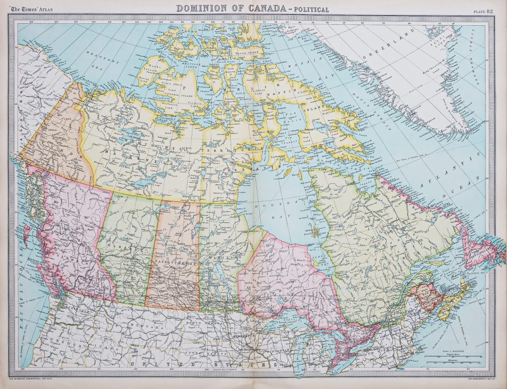 Carte géographique ancienne du Canada - cartes-livres-anciens.com