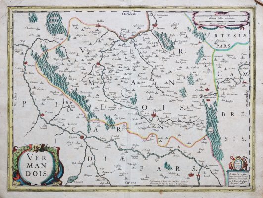 Carte géographique ancienne du Vermandois - cartes-livres-anciens.com