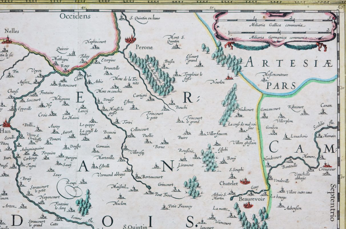 Carte géographique ancienne du Vermandois - cartes-livres-anciens.com