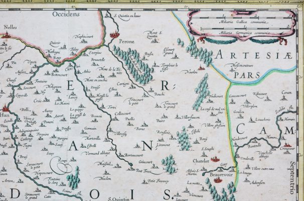 Carte géographique ancienne du Vermandois - cartes-livres-anciens.com