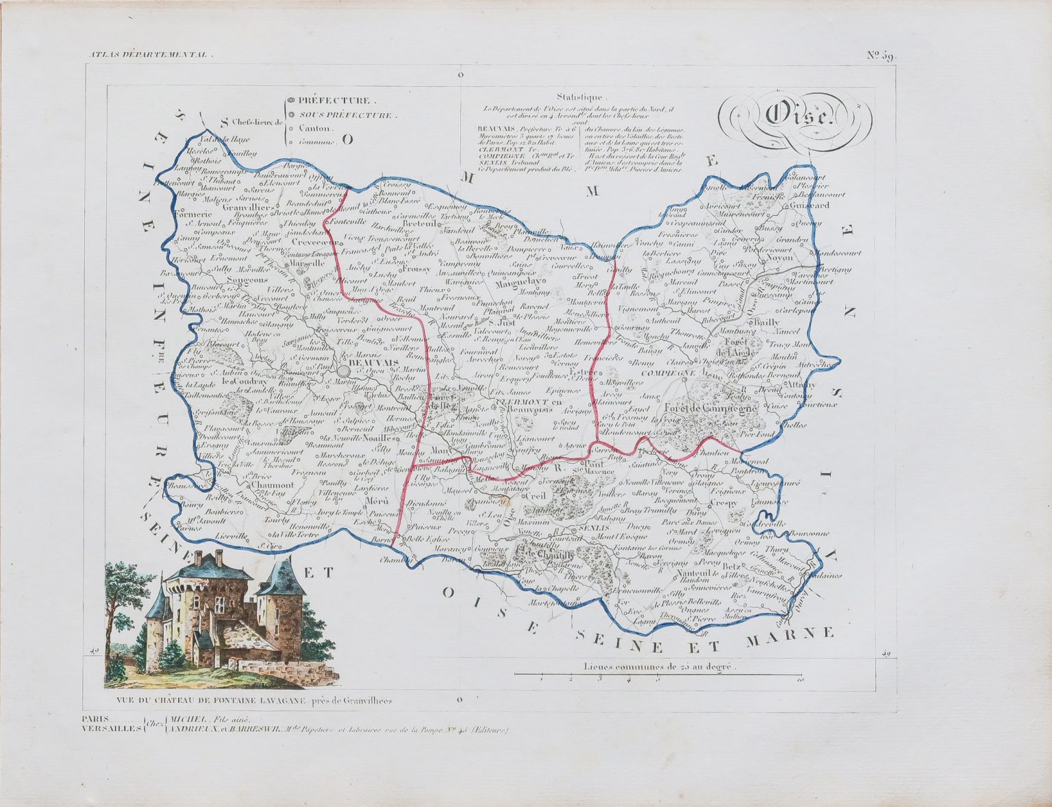 Carte ancienne du département de l’Oise - cartes-livres-anciens.com