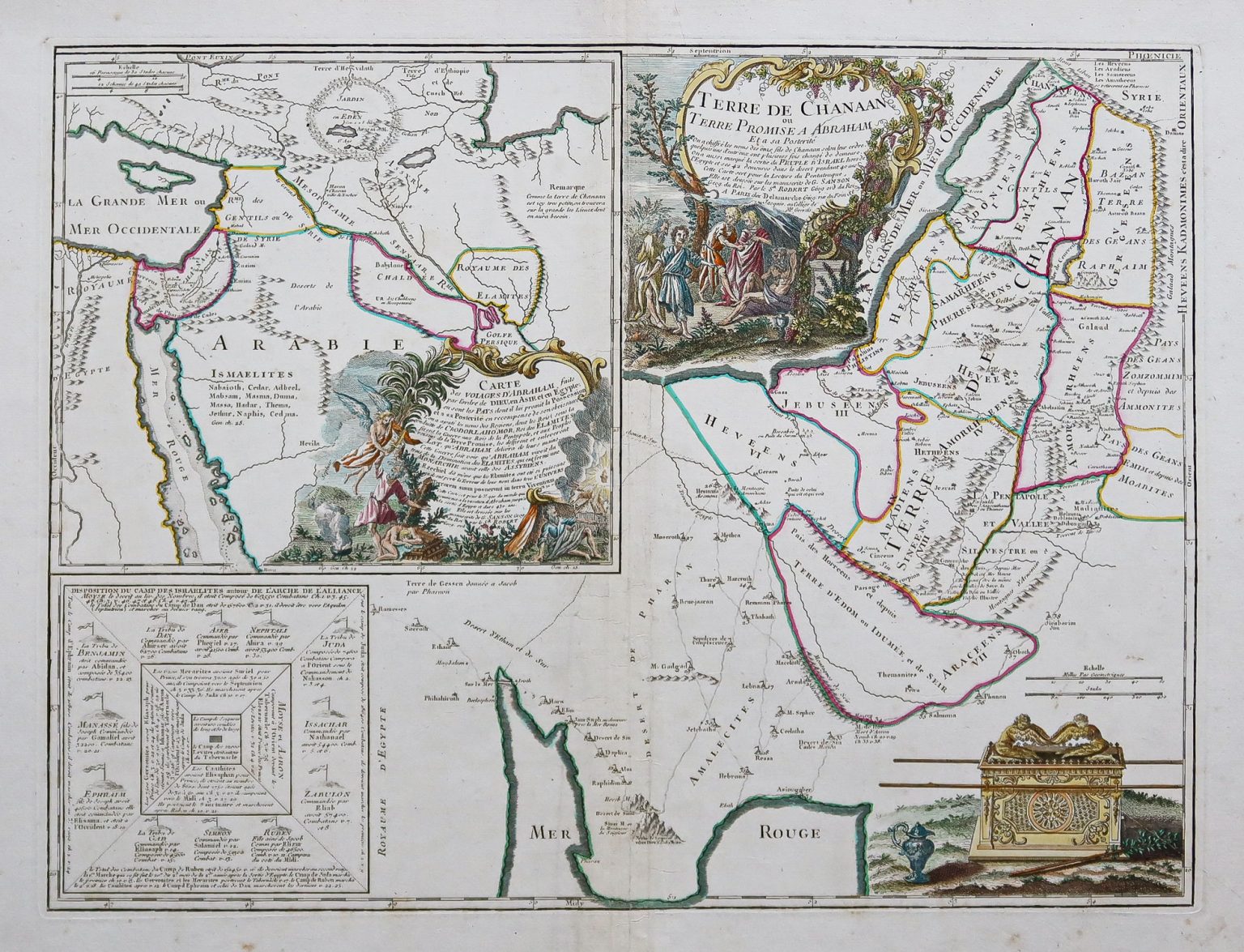 Carte géographique ancienne la Terre Promise - cartes-livres-anciens.com