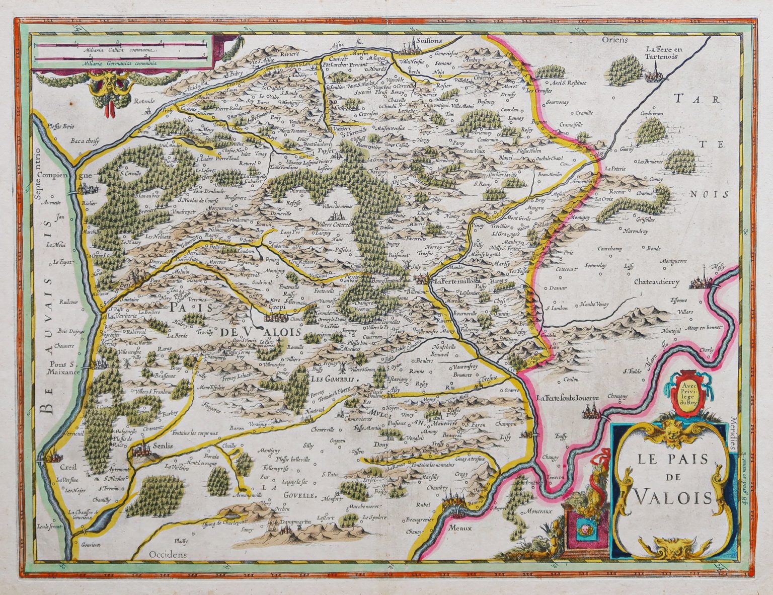Carte géographique ancienne du Pays de Valois - cartes-livres-anciens.com