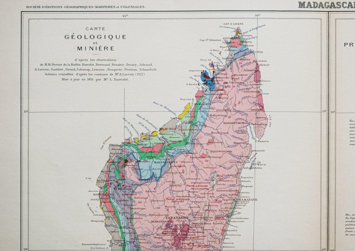 Carte géographique ancienne de Madagascar - cartes-livres-anciens.com