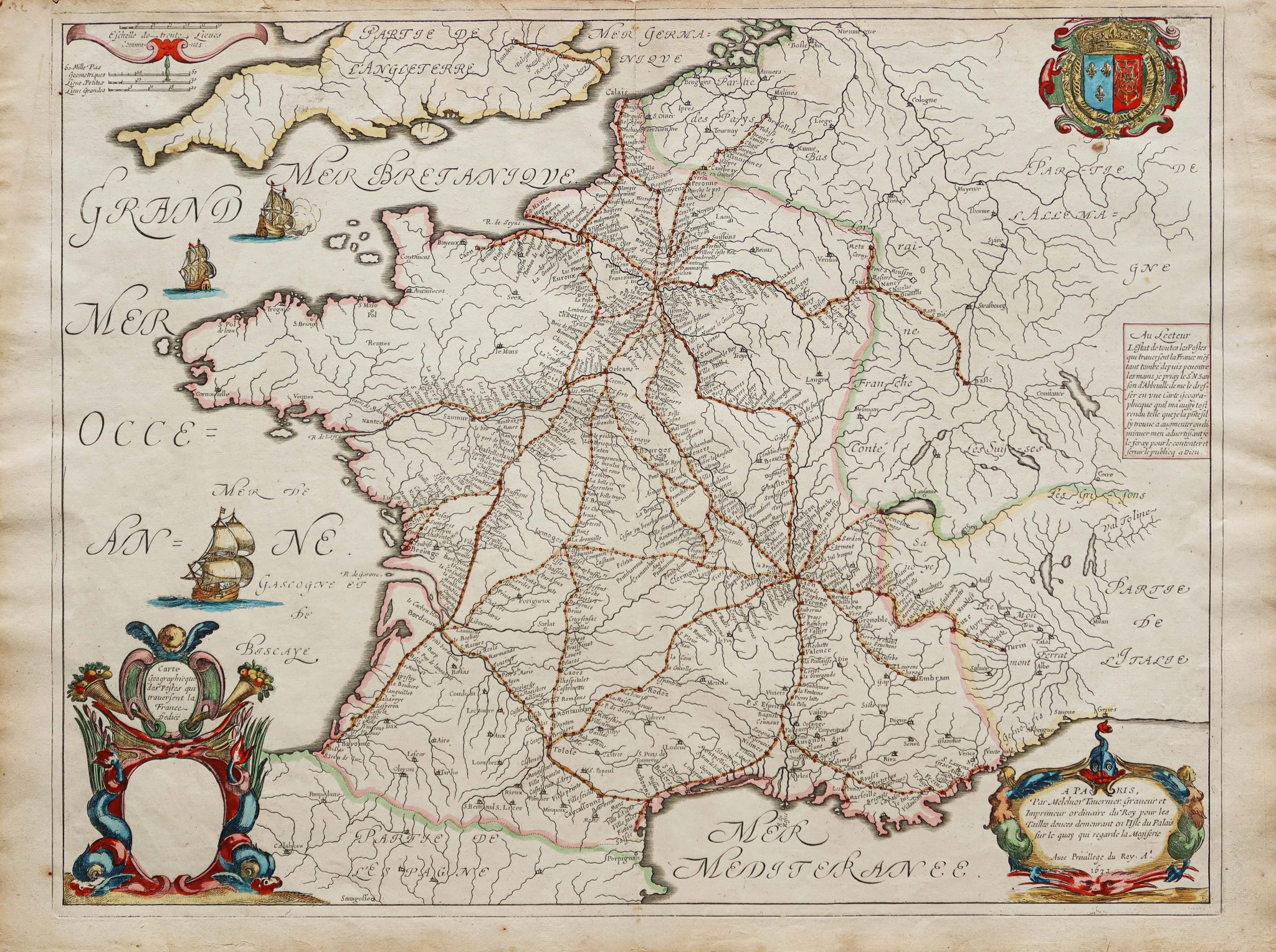 Carte des Postes de la France - cartes-livres-anciens.com