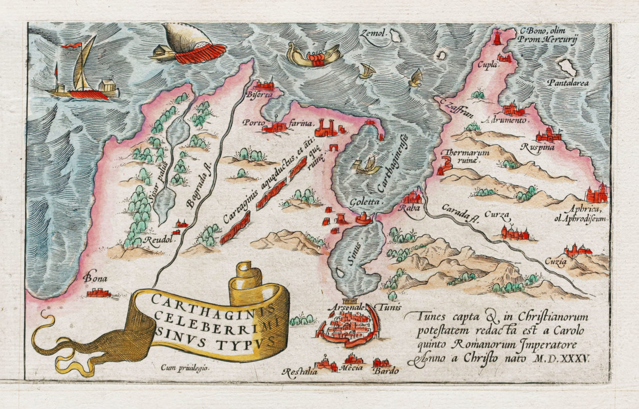 Carte géographique ancienne de Tunis - Carthage - cartes-livres-anciens.com