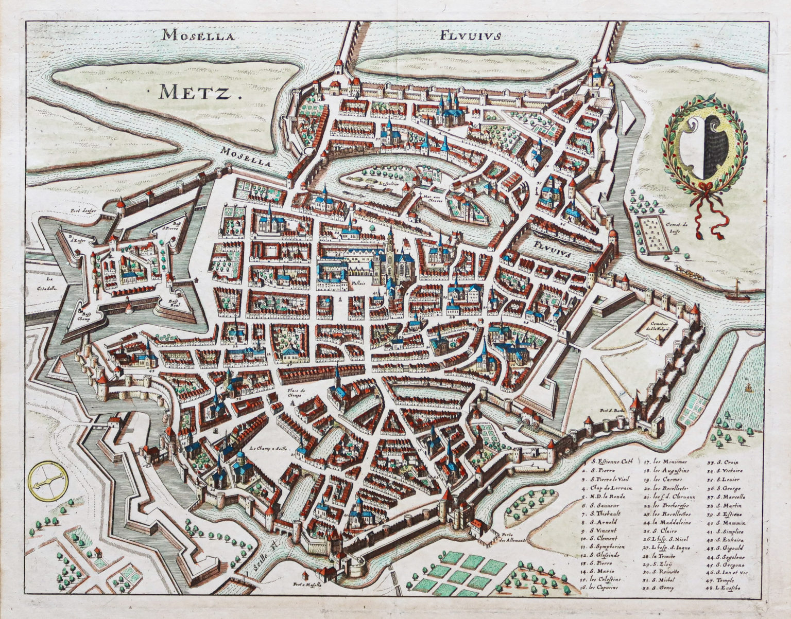 Gravure ancienne de Metz - cartes-livres-anciens.com