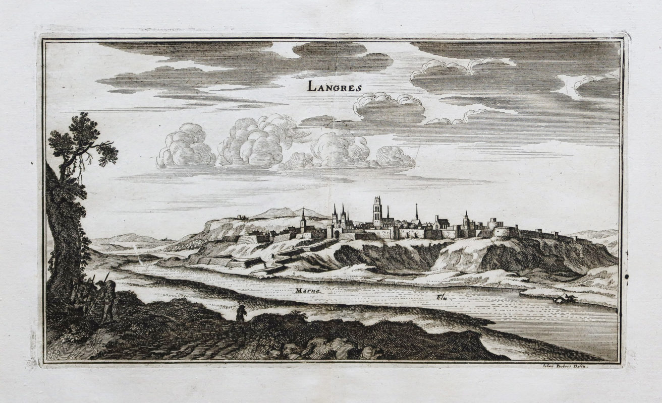 Gravure ancienne de Langres - cartes-livres-anciens.com
