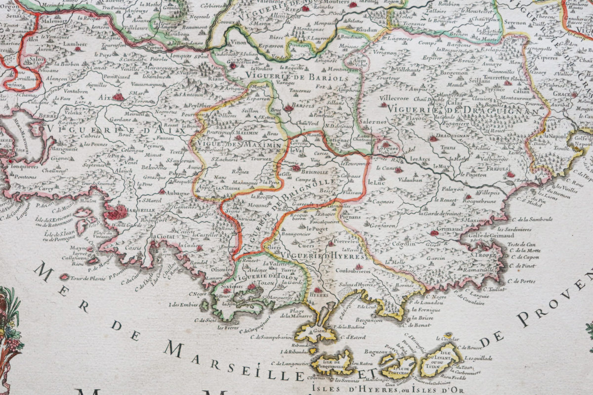 Carte géographique ancienne de la Provence - cartes-livres-anciens.com