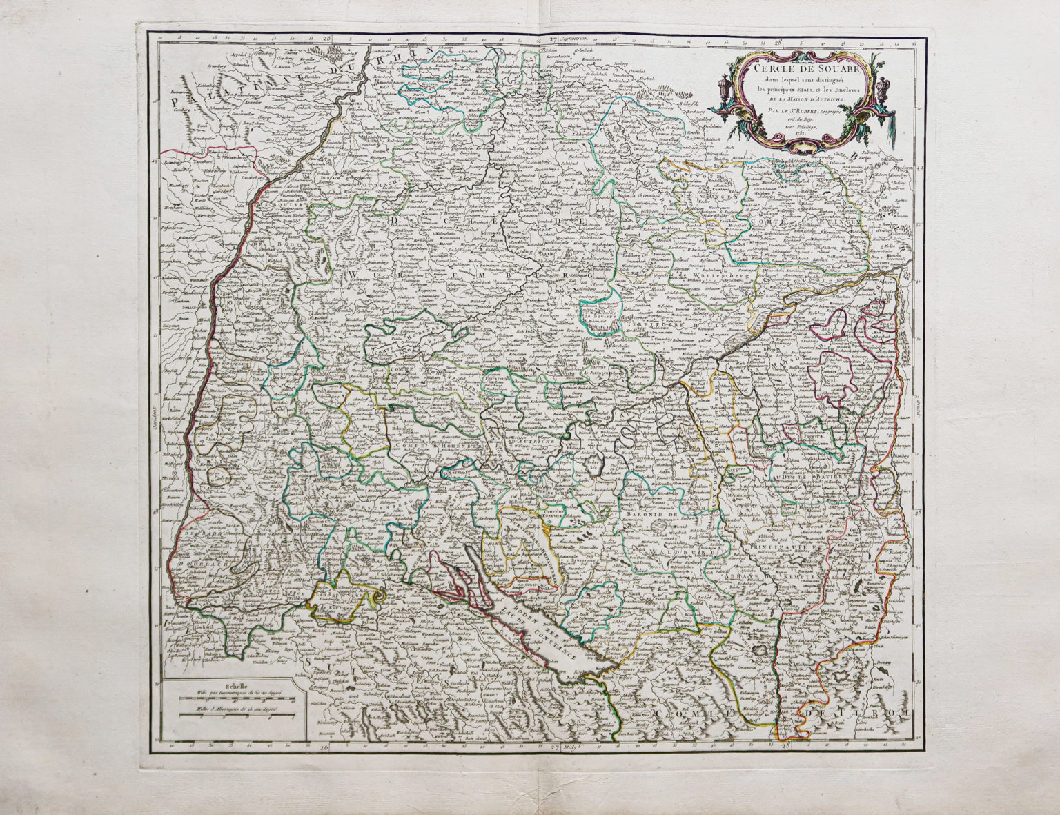 Carte géographique ancienne - Cercle de Souabe - Schwaben - cartes ...