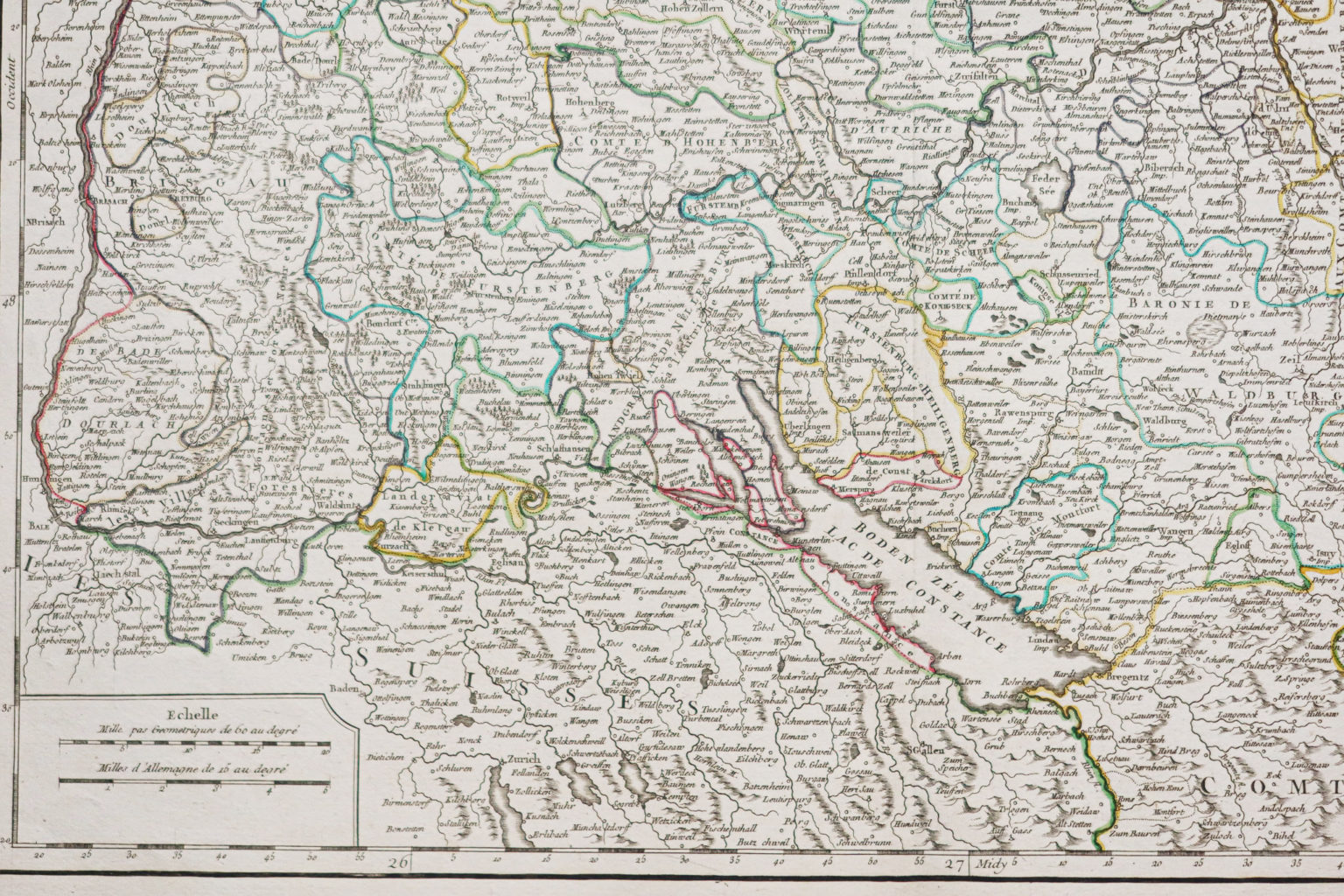 Carte géographique ancienne - Cercle de Souabe - Schwaben - cartes ...