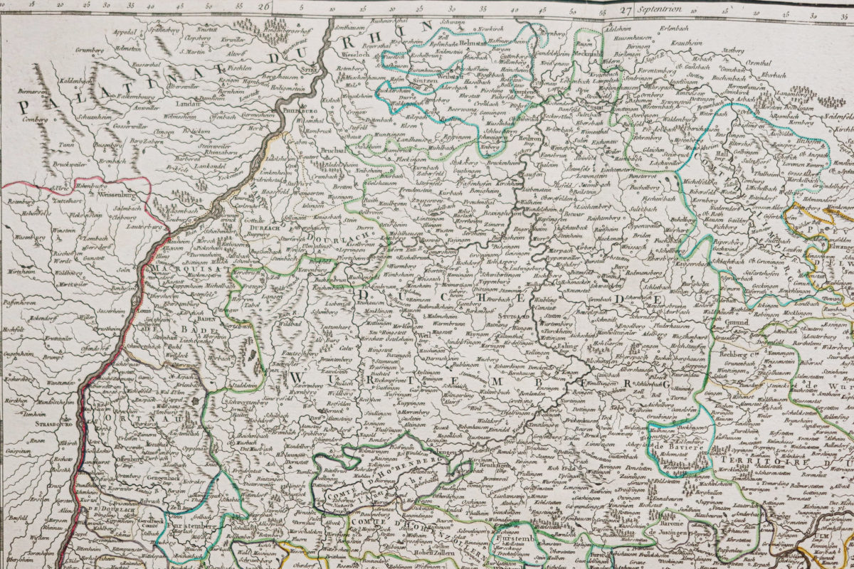 Carte géographique ancienne - Cercle de Souabe - Schwaben - cartes ...