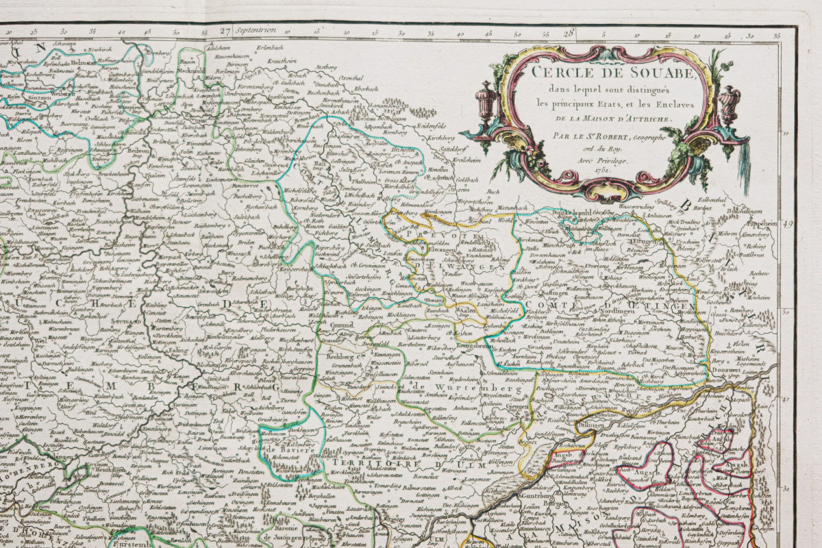 Carte géographique ancienne - Cercle de Souabe - Schwaben - cartes ...