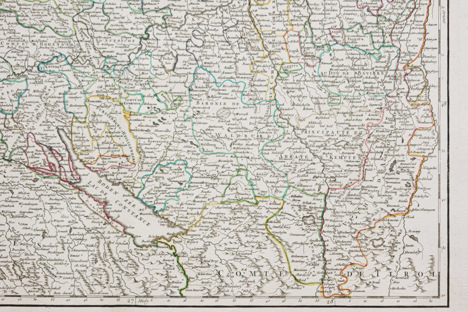 Carte géographique ancienne - Cercle de Souabe - Schwaben - cartes ...