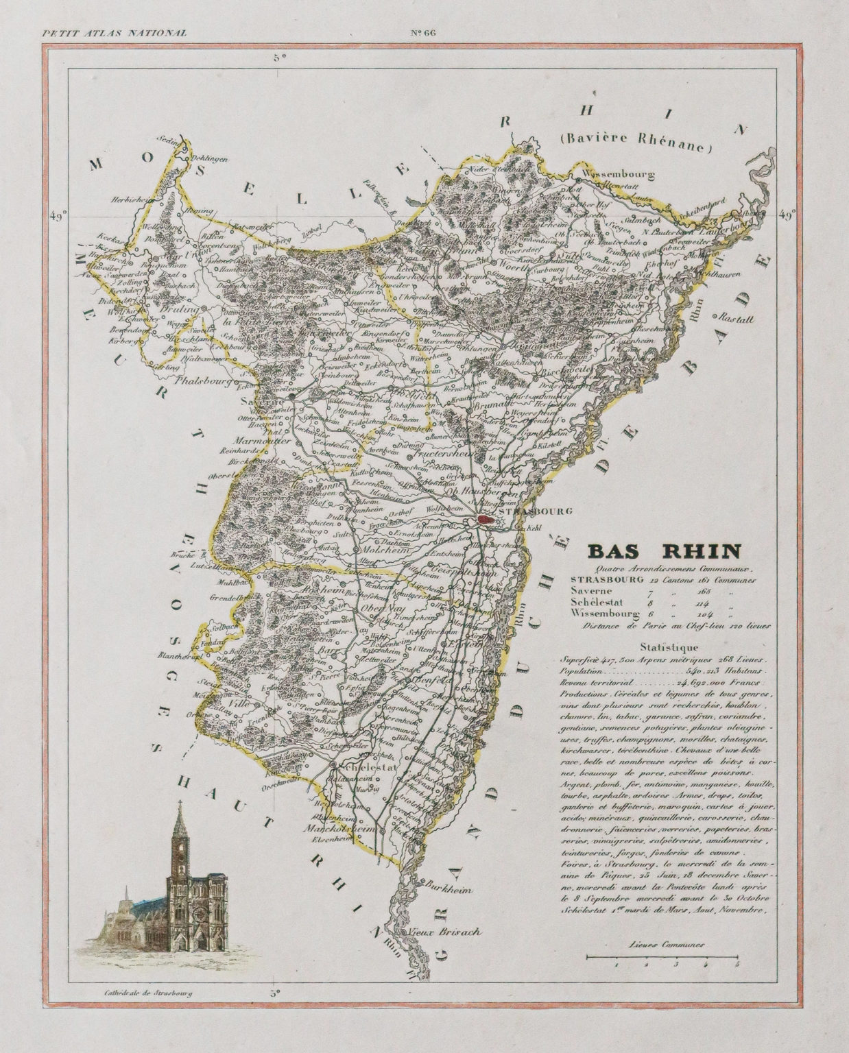 Carte ancienne du Bas Rhin - cartes-livres-anciens.com