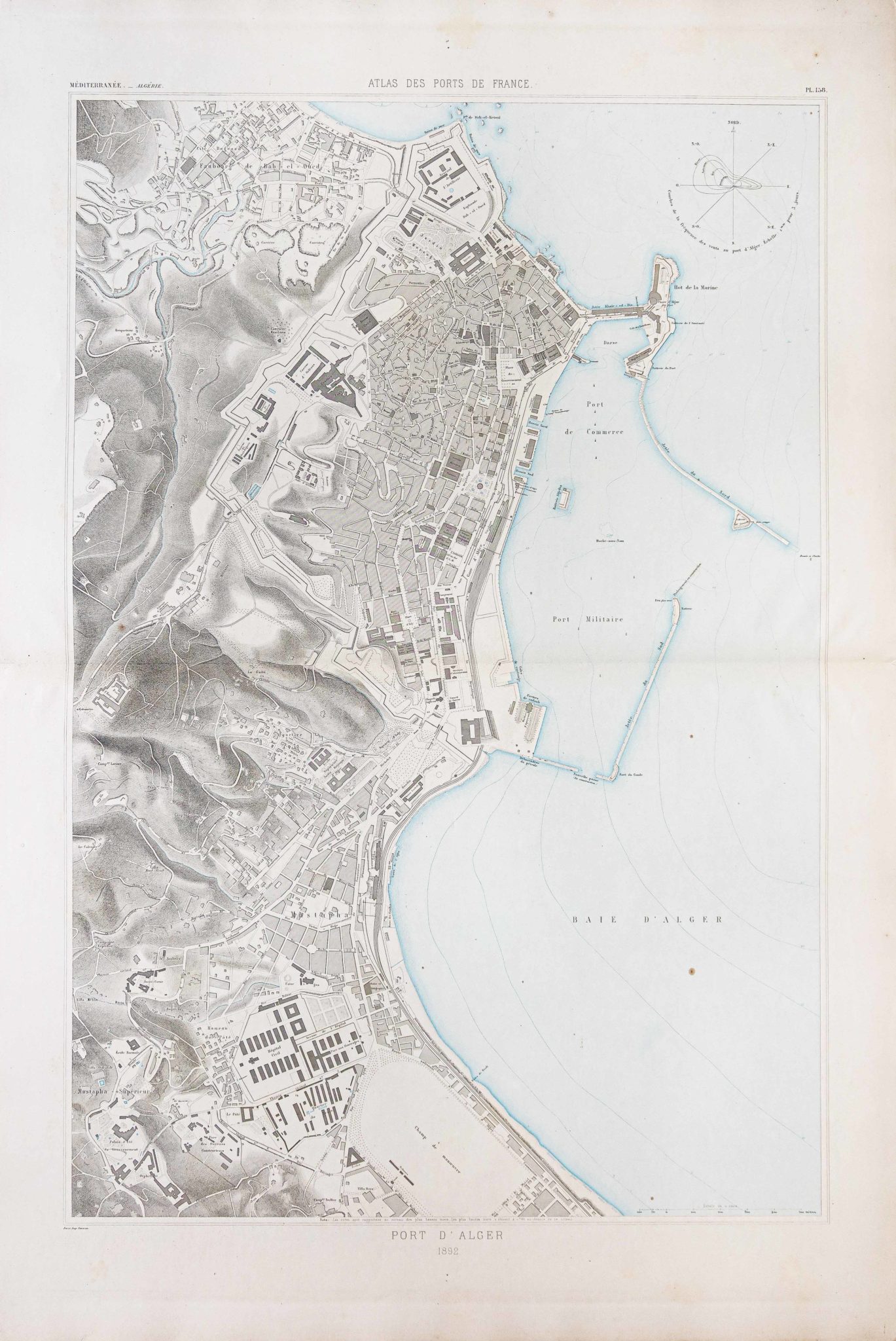 Carte marine du port d'Alger - cartes-livres-anciens.com