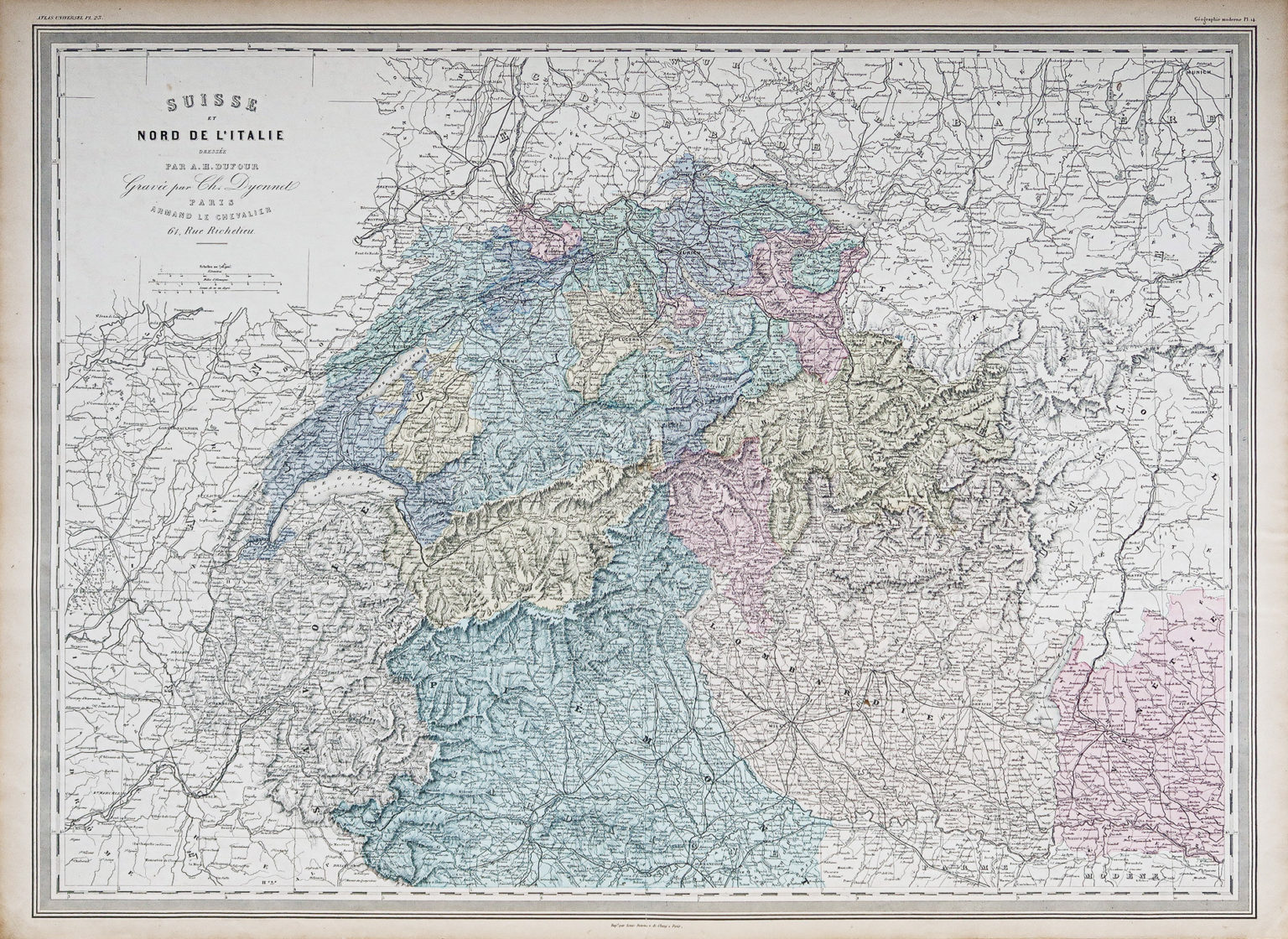 Carte géographique ancienne de Suisse - cartes-livres-anciens.com
